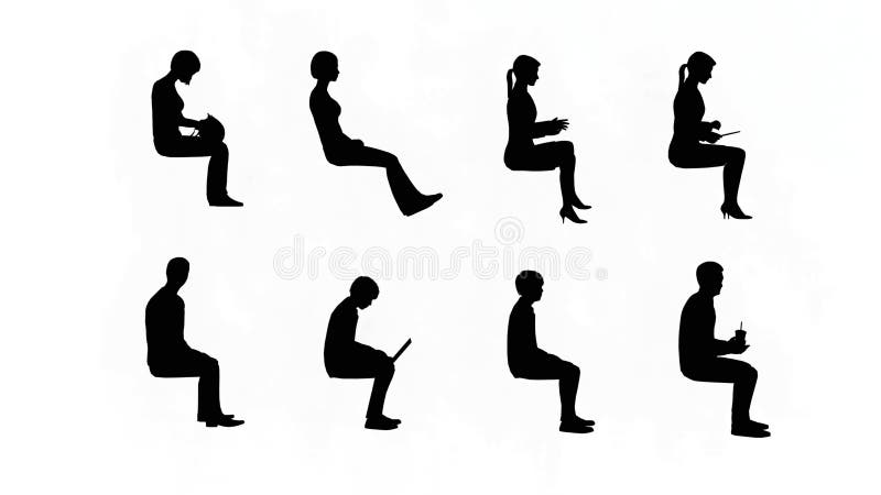Silhouette of Different People in Sitting Pose Stock Footage - Video of ...