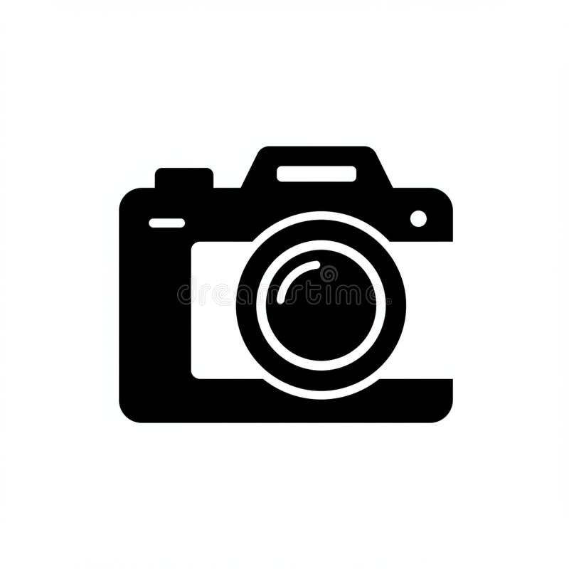 Silhouette of a Digital Camera Icon, Featuring a Rectangular Body with ...