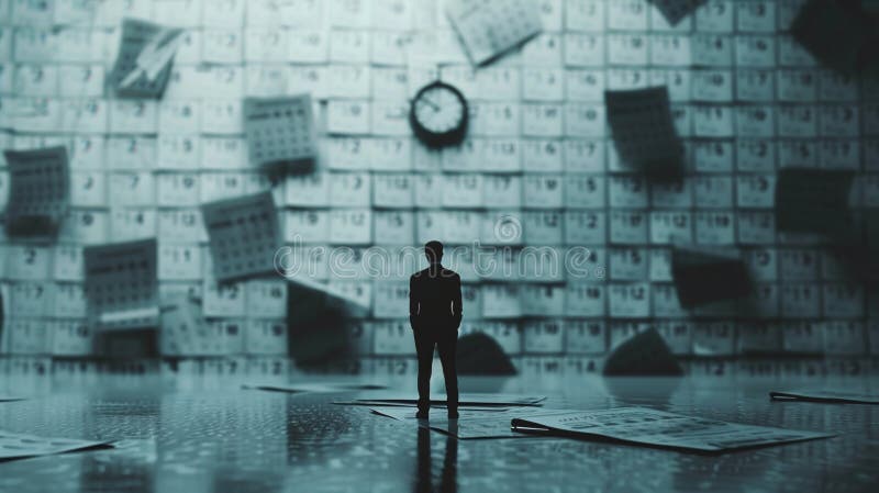 Silhouette in Dimensional Space Loop Reflecting Time Paradox Idea Stock ...