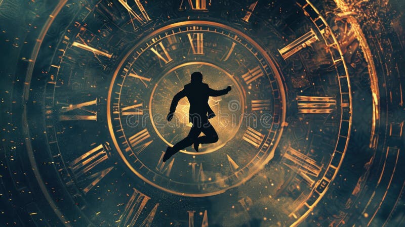 Silhouette in Dimensional Space Loop Reflecting Time Paradox Idea Stock ...