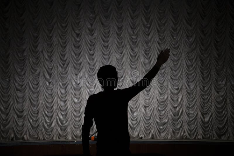Silhouette of the Director. a Man Directs a Play Stock Image - Image of ...