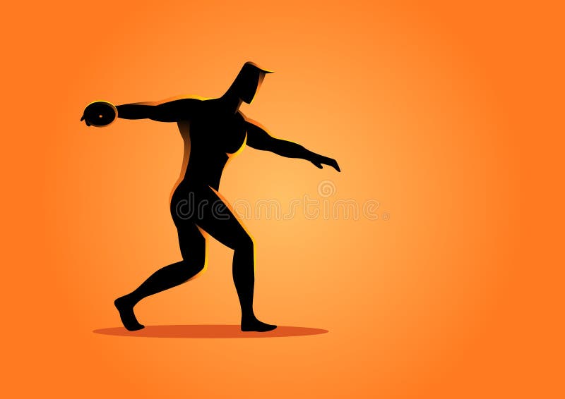 Silhouette Discus Thrower , Vector Drawing Stock Vector - Illustration ...