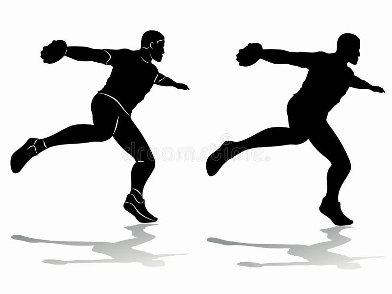 Silhouette Discus Thrower , Vector Drawing Stock Vector - Illustration ...