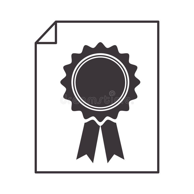 Silhouette Document Paper Page with Stam Stock Vector - Illustration of ...