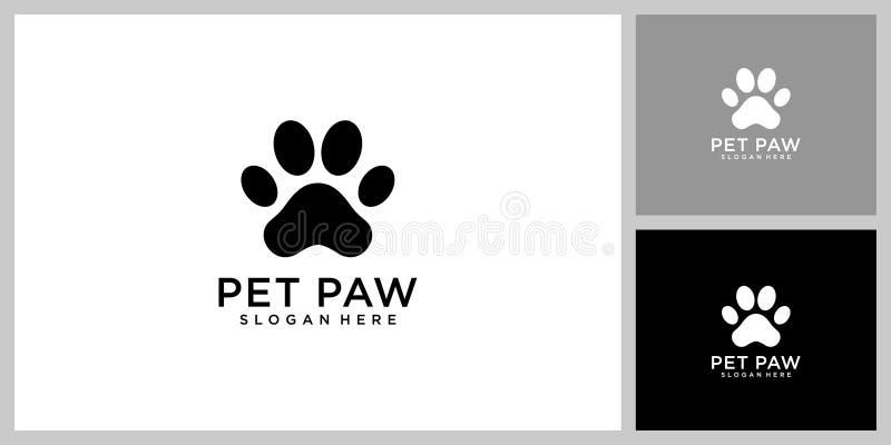 Silhouette of Dog Paws Logo Vector Stock Vector - Illustration of black ...
