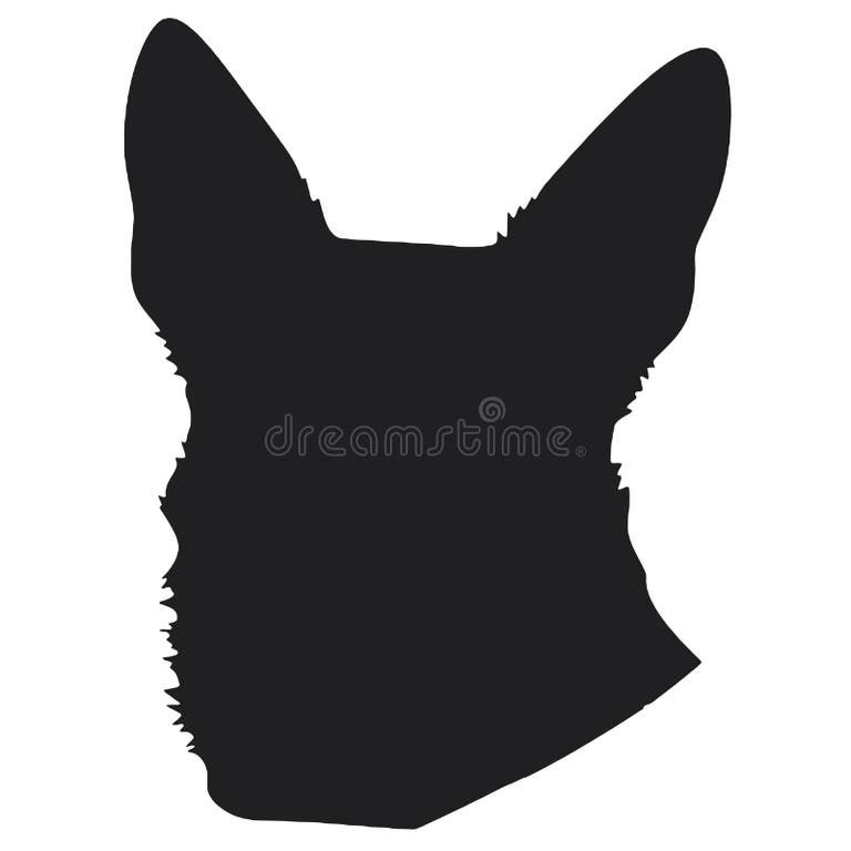 Silhouette of a Dog S Head with Large, Pointed Ears- Image is Generated ...