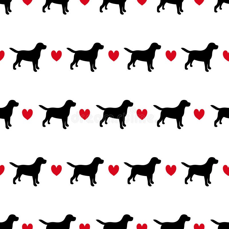 Silhouette of a Dog. Vector Illustration. Seamless Pattern Stock ...