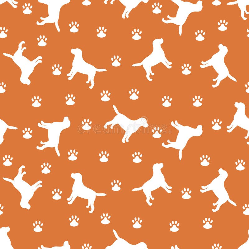Silhouette of a Dog. Vector Illustration. Seamless Pattern Stock ...