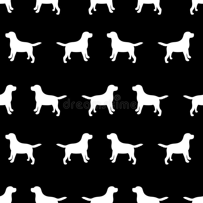 Silhouette of a Dog. Vector Illustration. Seamless Pattern Stock Vector ...