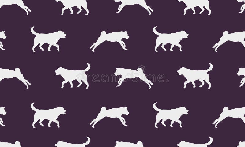 Silhouette of Dogs Different Breeds. Seamless Pattern. Endless Texture ...
