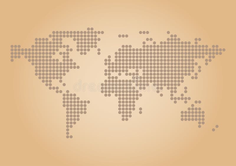 World Map on Beige Wooden Wall Background. Horizontal Banner Stock ...
