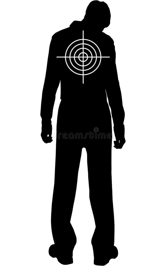Silhouette of Downcast Man with Target on His Back Stock Vector ...