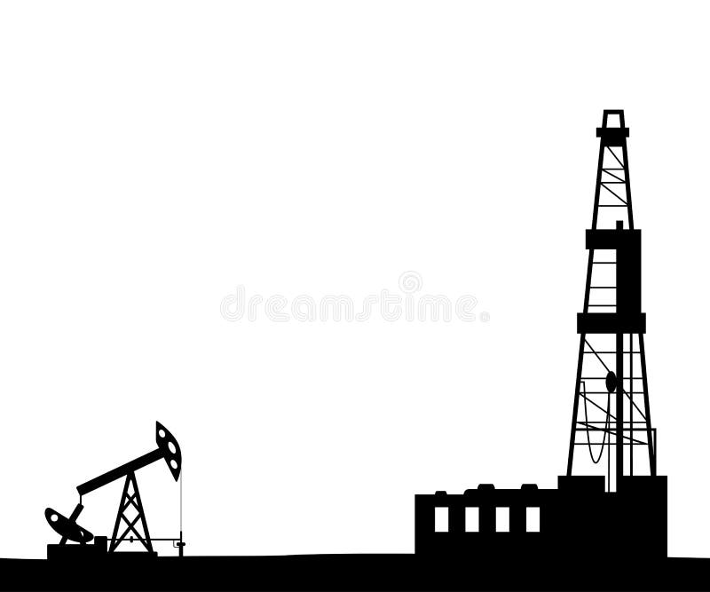 Silhouette Drilling Rig stock vector. Illustration of pipe - 55094008