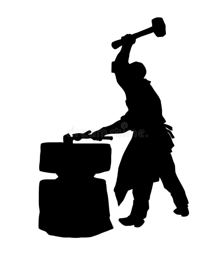 Silhouette du forgeron illustration de vecteur. Illustration du retrait ...
