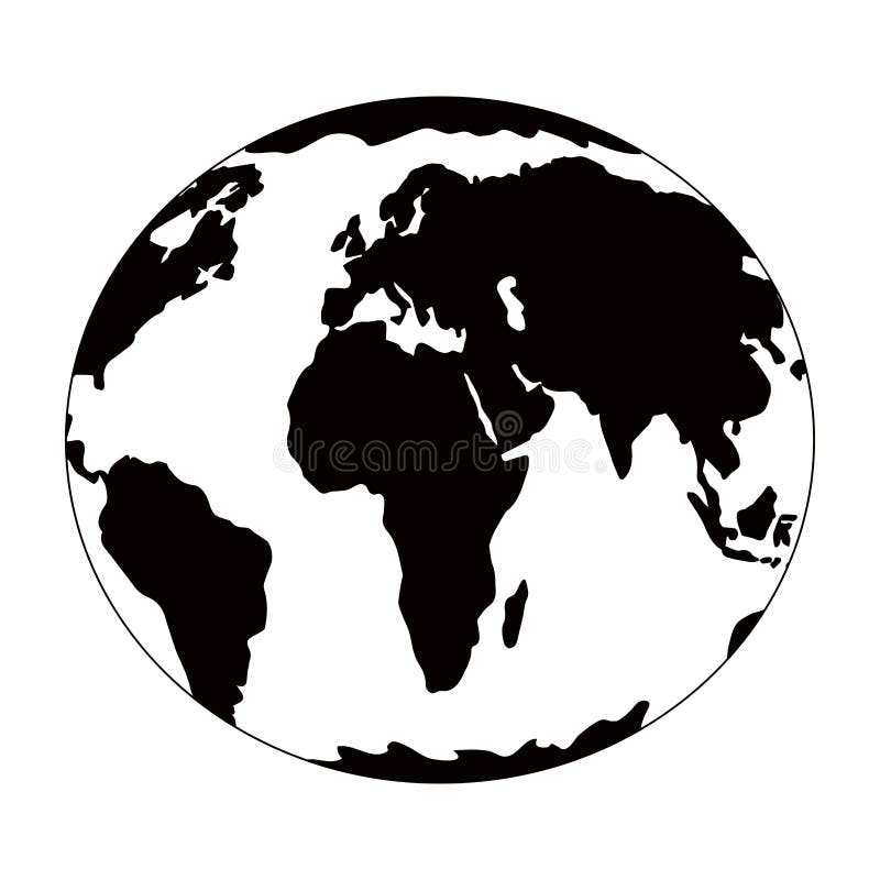 Silhouette of an Earth Planet Stock Vector - Illustration of green ...