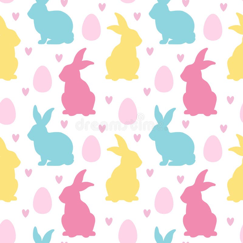 Silhouette of Easter Rabbit Bunny, Side View, Black and White. Nail ...