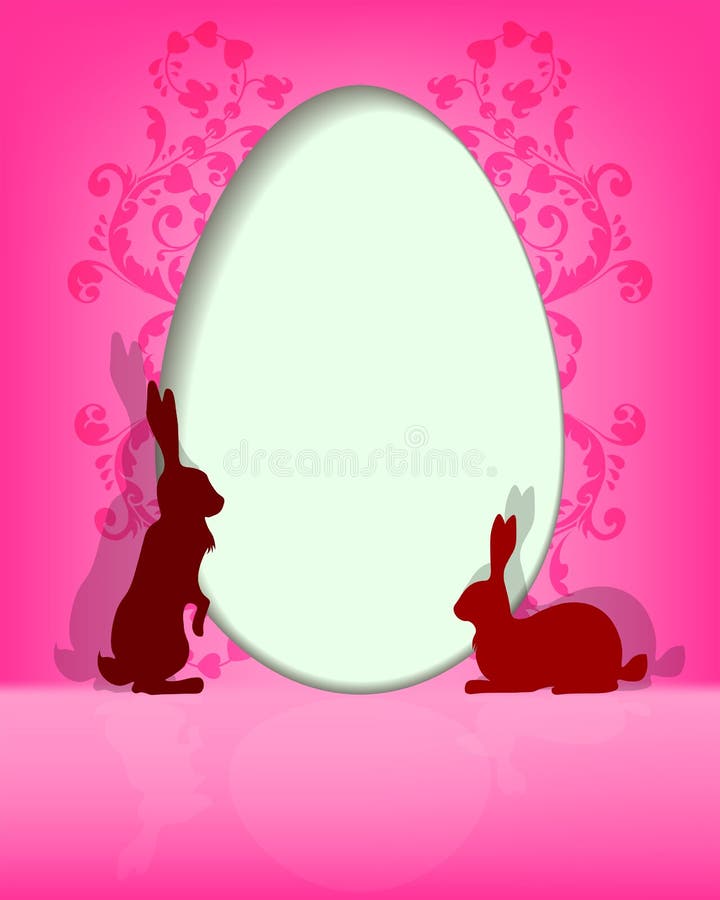 Silhouette of Easter Rabbit Bunny, Side View, Black and White. Nail ...