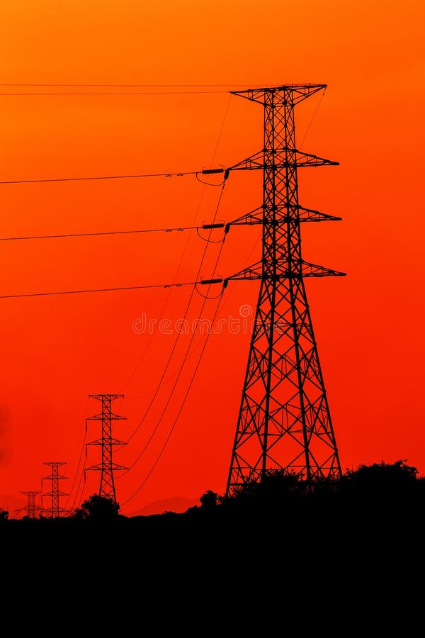 Silhouette Electric Pole stock image. Image of metal - 33280539