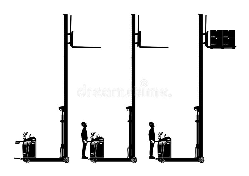 Silhouette of Electric Stacker. Stock Vector - Illustration of lift ...