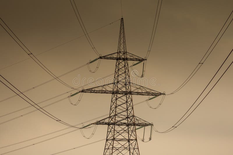 Power line construction stock photo. Image of high, landscape - 169516652
