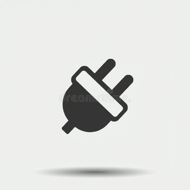 Silhouette of an Electrical Plug Icon Featuring a Rounded Body with a Flat Top and Two Stock ...