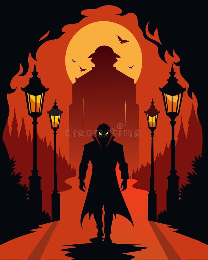 A Silhouette Emerged from the Gaslights Glow Appearing More Ominous and ...