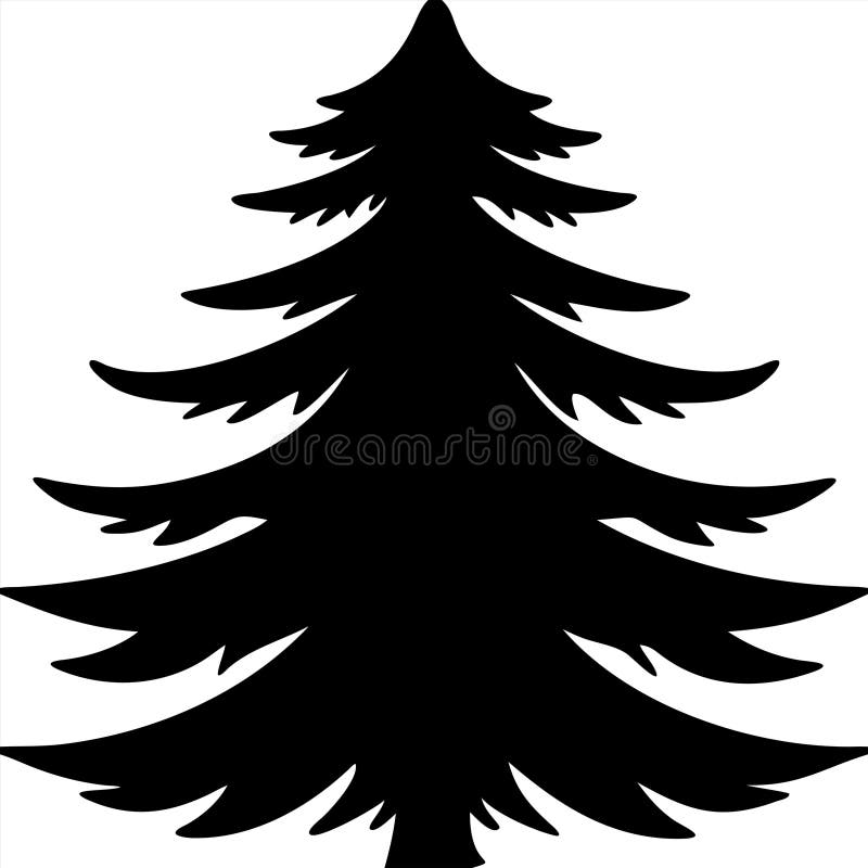 Silhouette of Evergreen Tree Vector Perfect for Nature Designs and ...