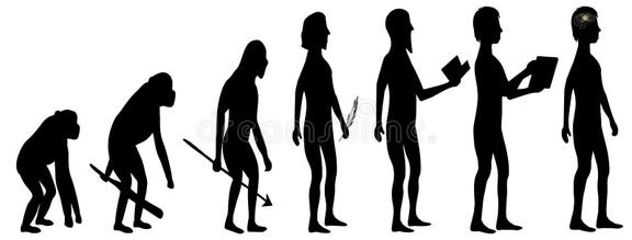 Silhouette Evolution from Monkey To Cyberman Stock Vector ...