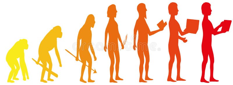 Silhouette Evolution from Monkey To Man Stock Vector - Illustration of ...