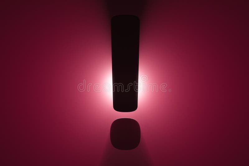 Silhouette Exclamation Mark in the Light of Red Spotlight Stock ...