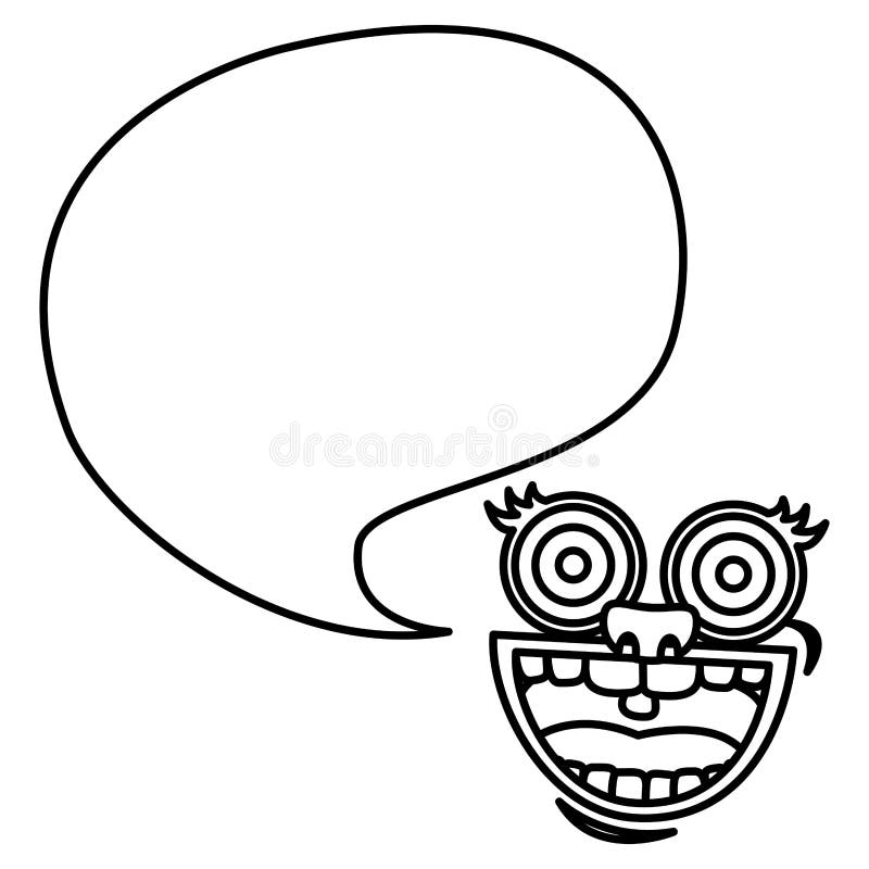 Silhouette Face Cartoon Gesture with Dialog Big Callout Box Stock ...