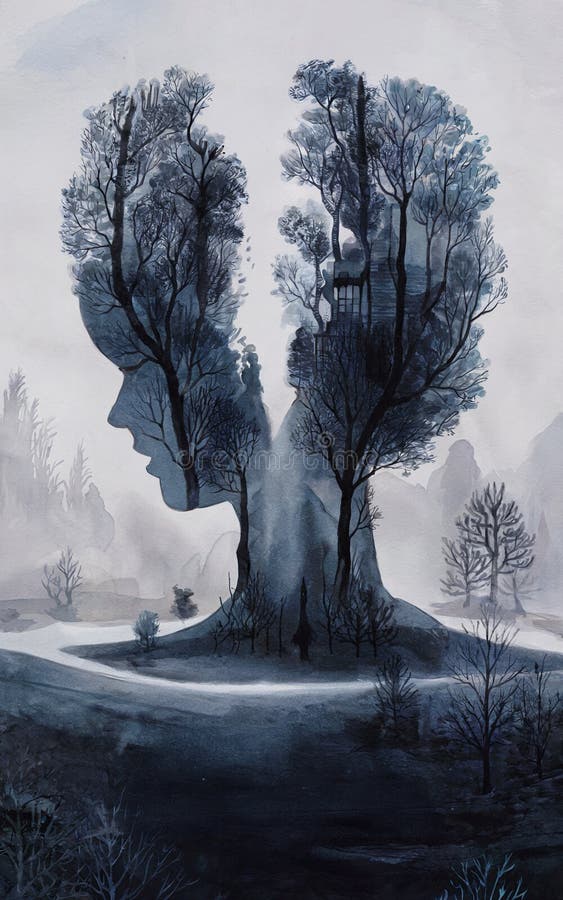 A Silhouette of a Face is Cleverly Integrated into the Trunks and ...