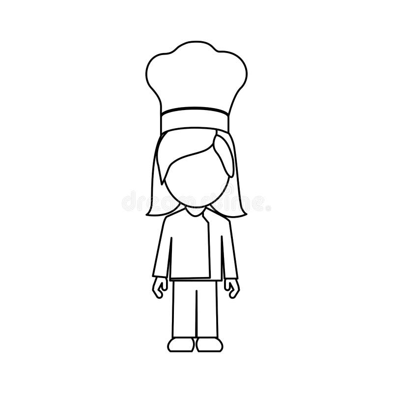 Silhouette Faceless Avatar Woman Chef Suit Stock Illustration ...