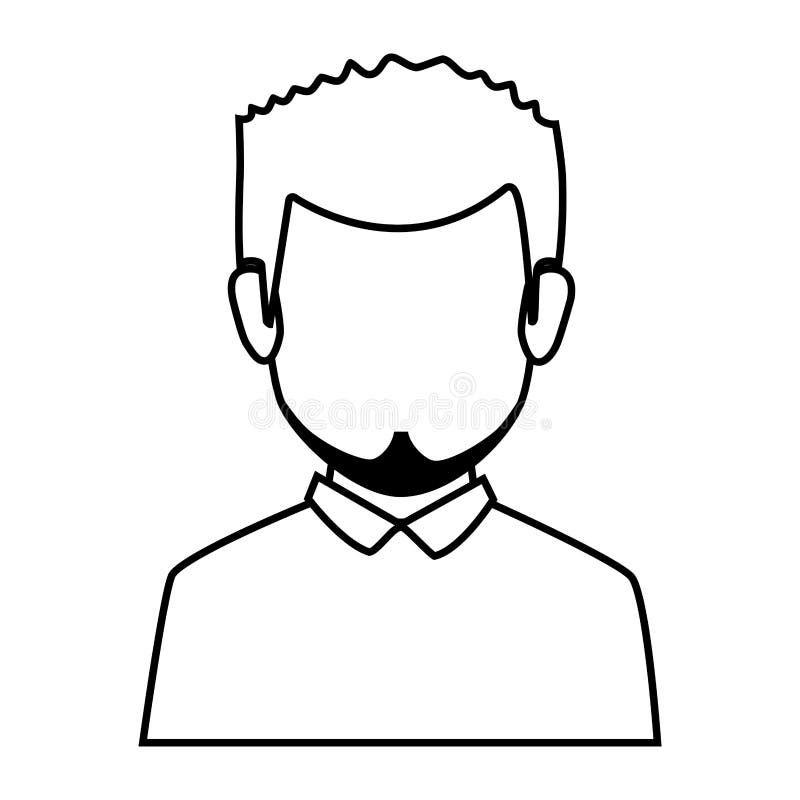 Silhouette Faceless Half Body Man with Beard Stock Vector ...