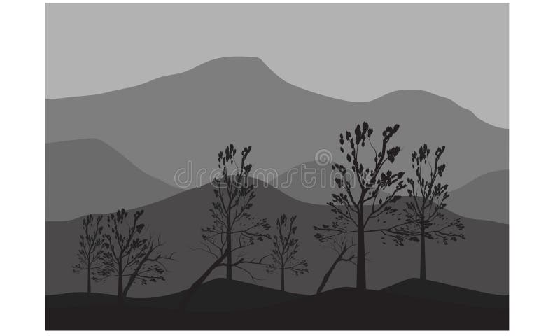 Silhouette of fallen tree stock vector. Illustration of park - 68296746
