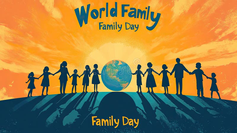 "Together for Earth: Family Silhouette Holding Hands at Sunset" Stock ...