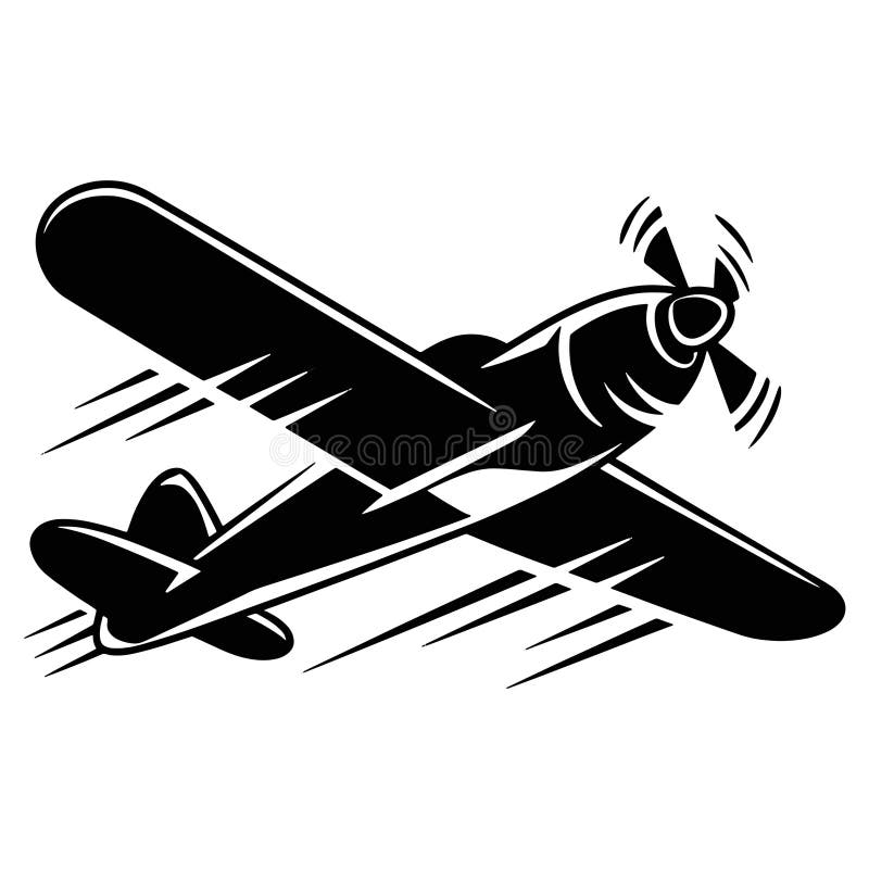 Silhouette of a Fast Moving Plane with Speed Lines, Representing Motion ...