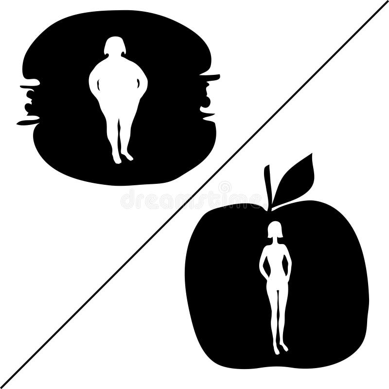 Slim and fat women stock vector. Illustration of cartoon - 41402871