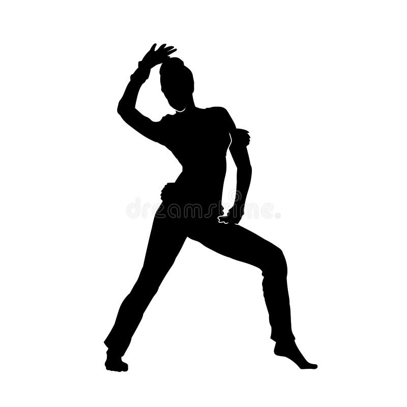 Silhouette of a Female Dancer in Action. Silhouette of a Woman Dancing ...