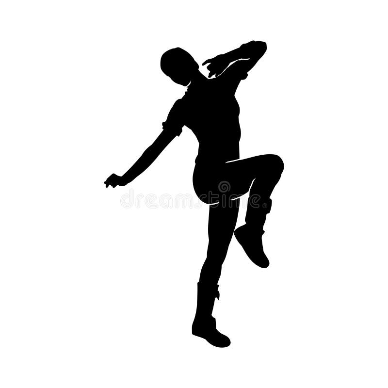 Silhouette of a Female Dancer in Action. Silhouette of a Woman Dancing ...
