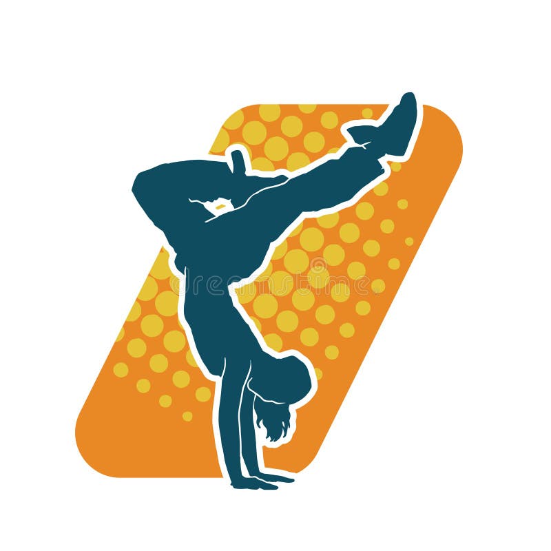 Silhouette of a Female Dancer Doing Hand Stand Pose. Stock Vector ...