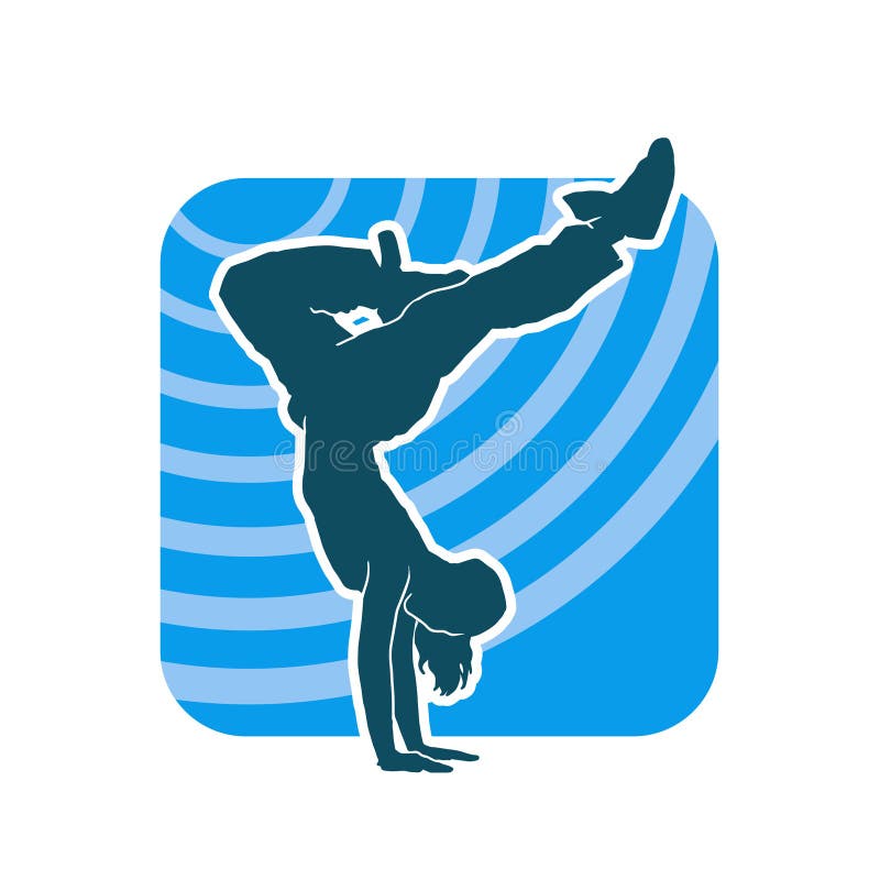 Silhouette of a Female Dancer Doing Hand Stand Pose. Stock Vector ...