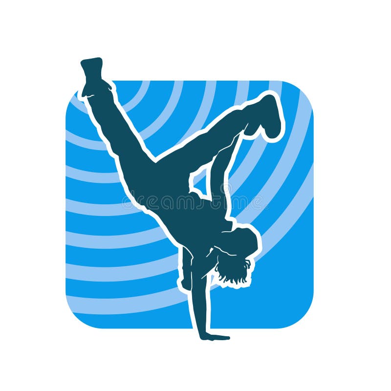 Silhouette of a Female Dancer Doing Hand Stand Pose. Stock Vector ...