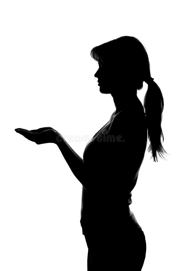 Silhouette of a Female Figure on a White Background Stock Image - Image ...