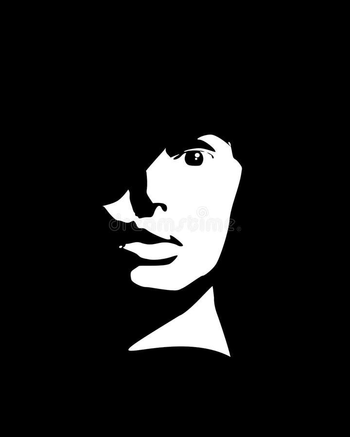 Silhouette of a Female Head. Face Front View. Stock Vector ...