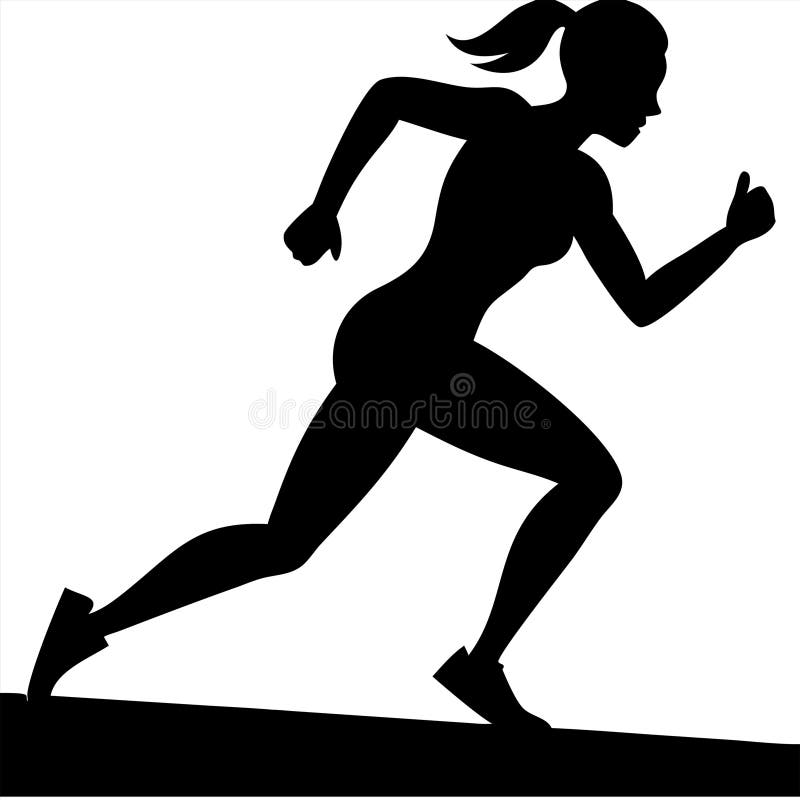 Silhouette of Female Runner in Motion Highlighting Athleticism and ...