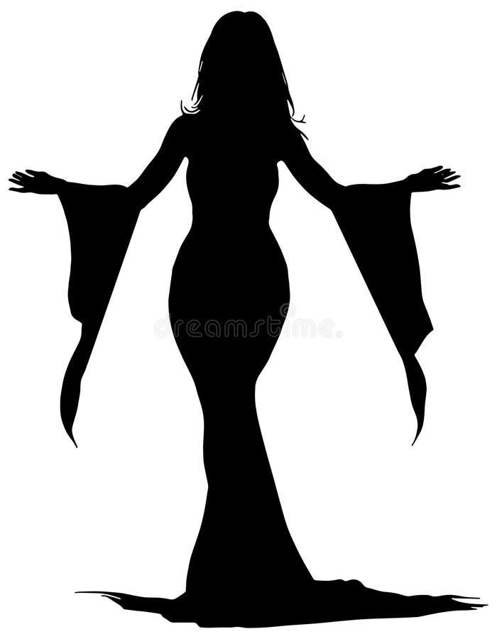 Silhouette of a Female Vampire Stock Vector - Illustration of vampire ...