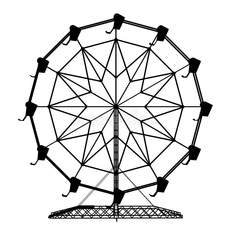Silhouette of a Ferris Wheel Stock Illustration - Illustration of park ...
