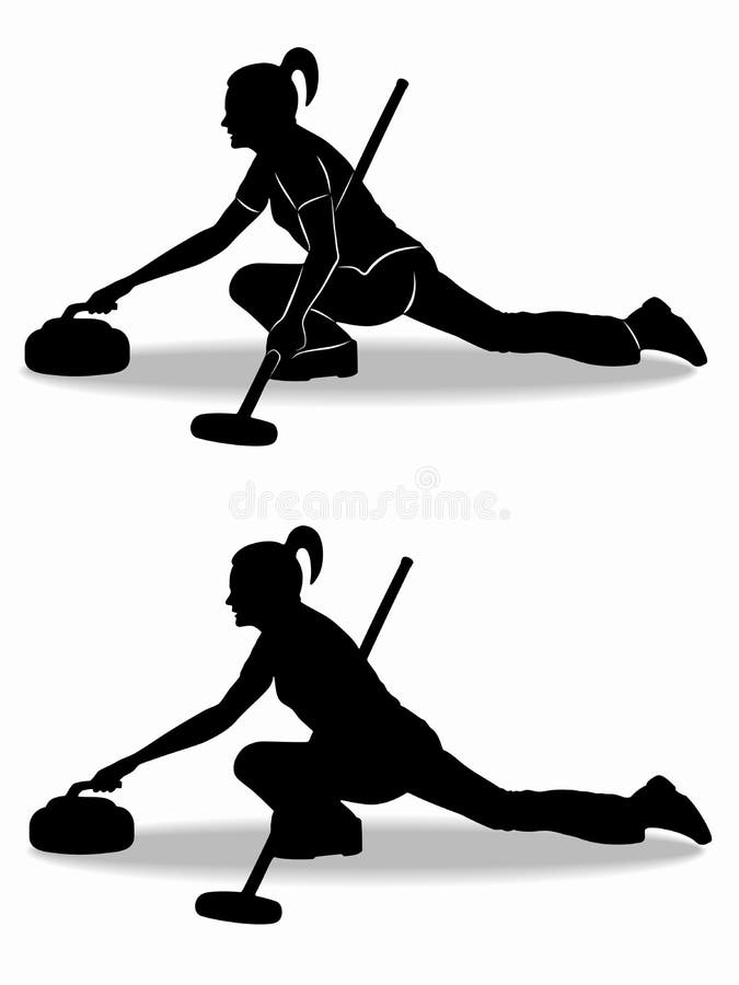 Silhouette of Figure Curling Player , Vector Draw Stock Vector ...