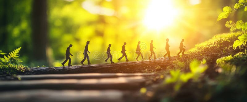 The Silhouette of Figures Illustrates the Stages of Human Evolution ...